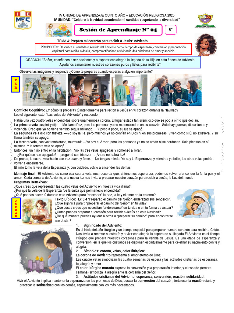 5º Tema 4 Adviento | PDF | Adviento | Oración