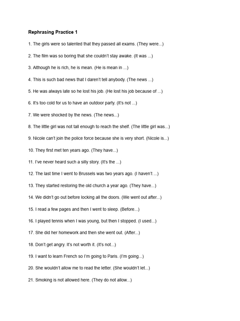 Rephrasing Practice 1 | PDF | Chess | Chess Theory