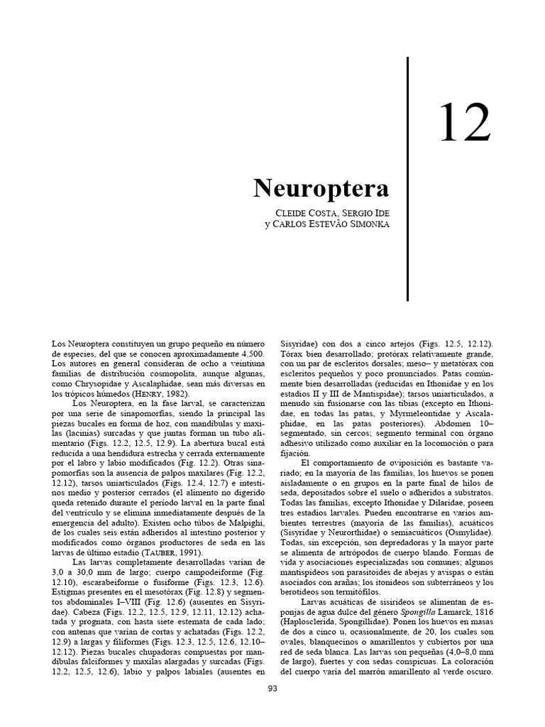 093 098 II Neuroptera | PDF | Crisálida | Artropodología