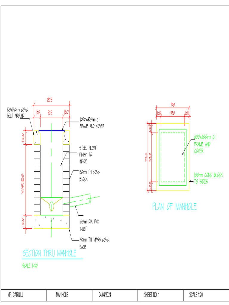 Manhole Drawing | PDF