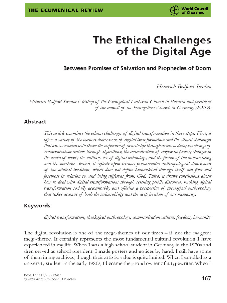 Ethical Challenges in Digital Transformation | PDF | Artificial ...