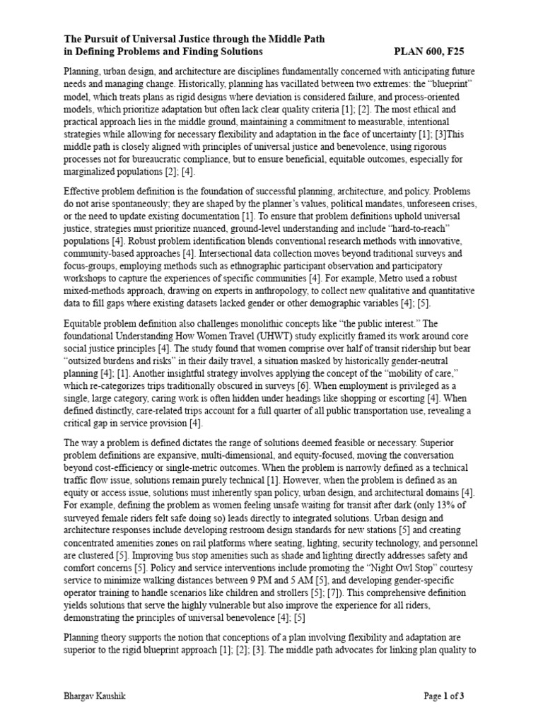 PLAN 600 Essay WK10 Bhargav | PDF | Evaluation | Policy