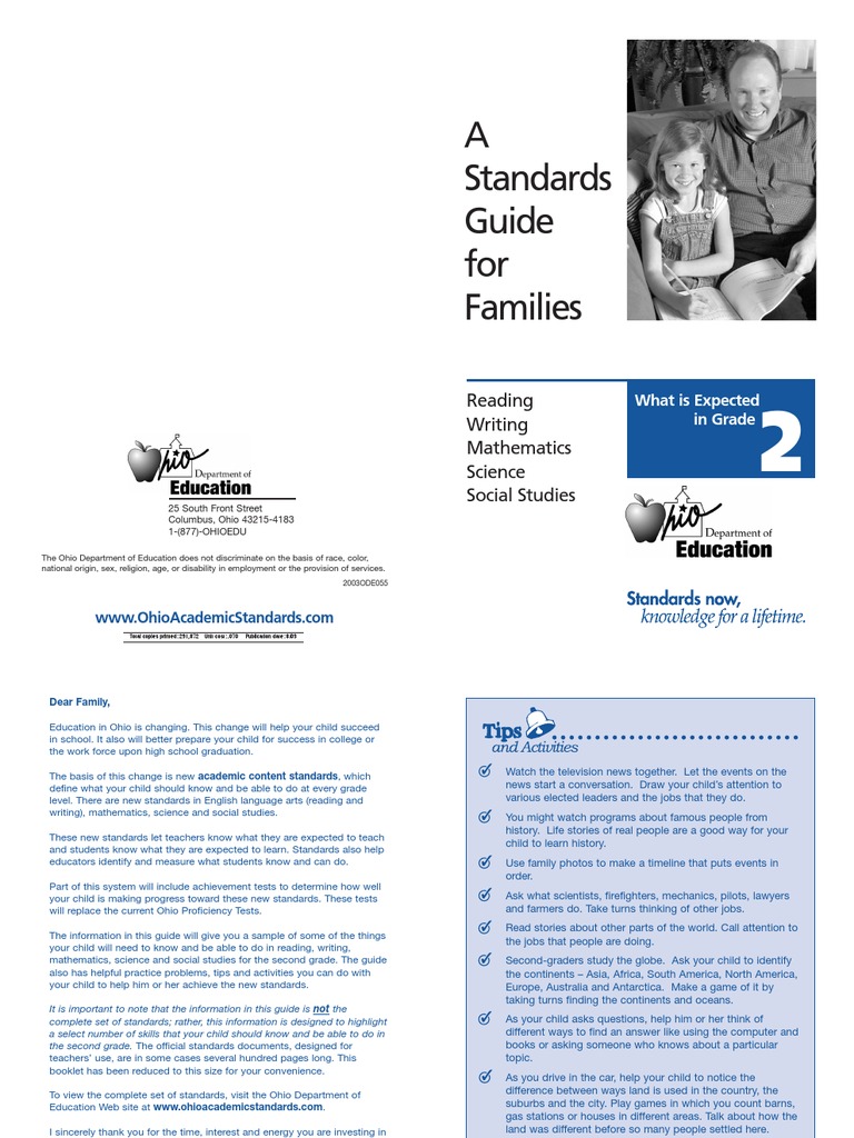 A Standards Guide For Families: Reading Writing Mathematics Science ...