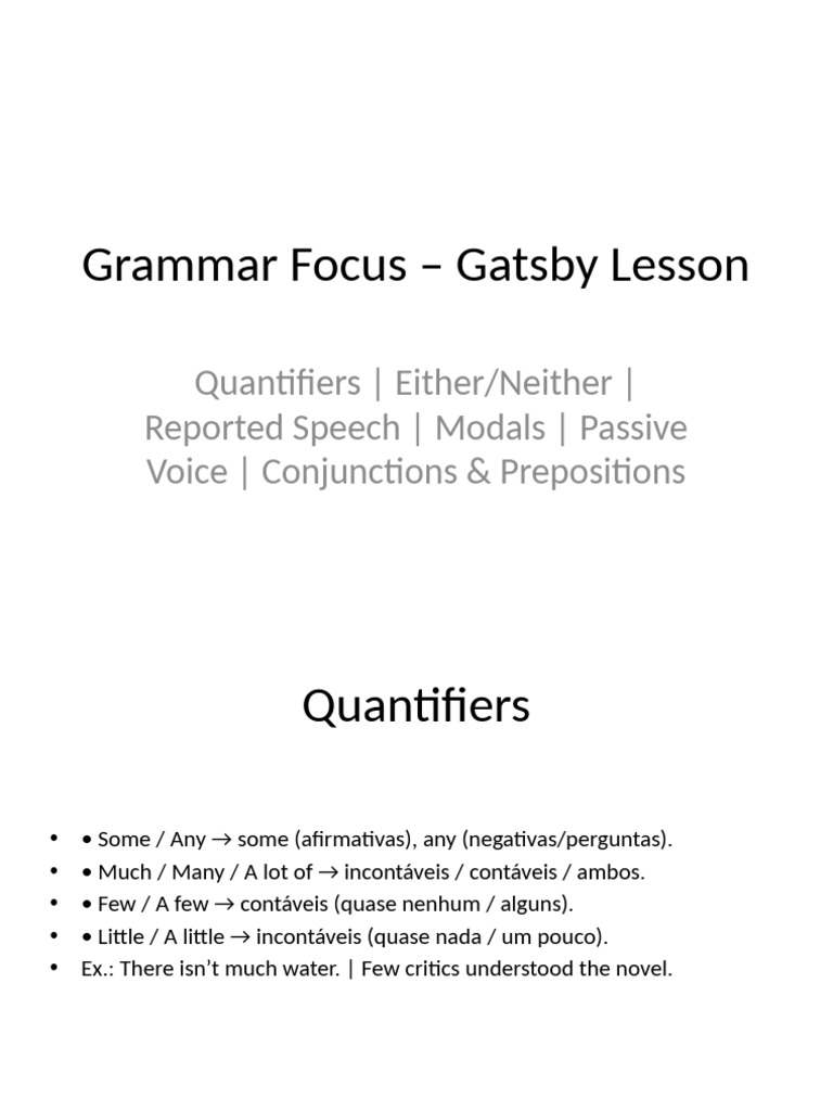 Grammar Focus Gatsby | PDF
