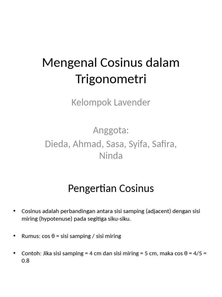 Materi Cosinus | PDF