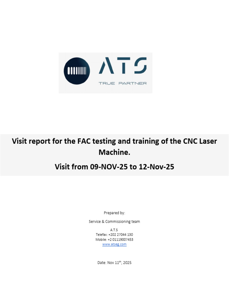 CNC Laser Machine Visit and FAC Report | PDF