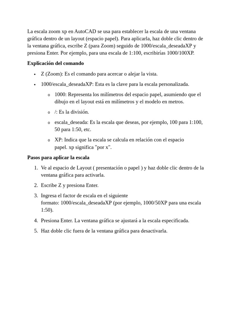 Escala Zoom XP en AutoCAD: Guía Rápida | PDF | Ventana (informática ...