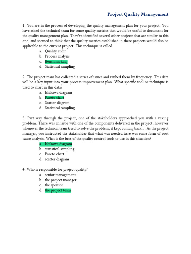 Project Quality Management | PDF | Quality Assurance | Quality Management