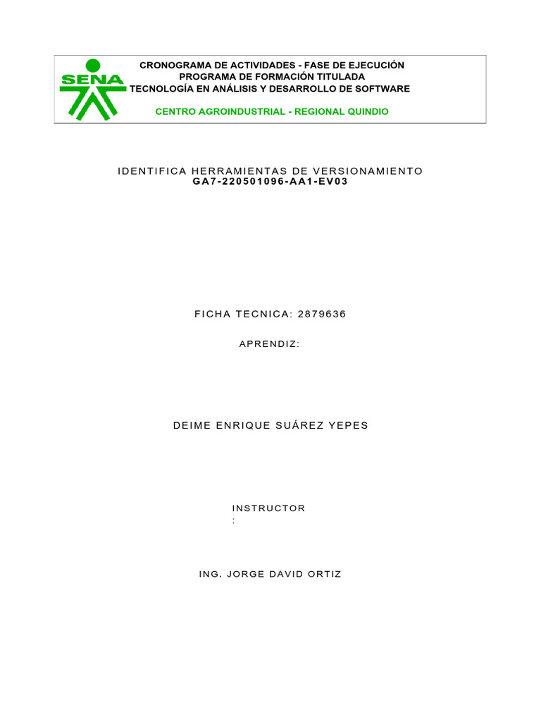 Identifica Herramientas de Versionamiento | PDF | Software | Control de ...