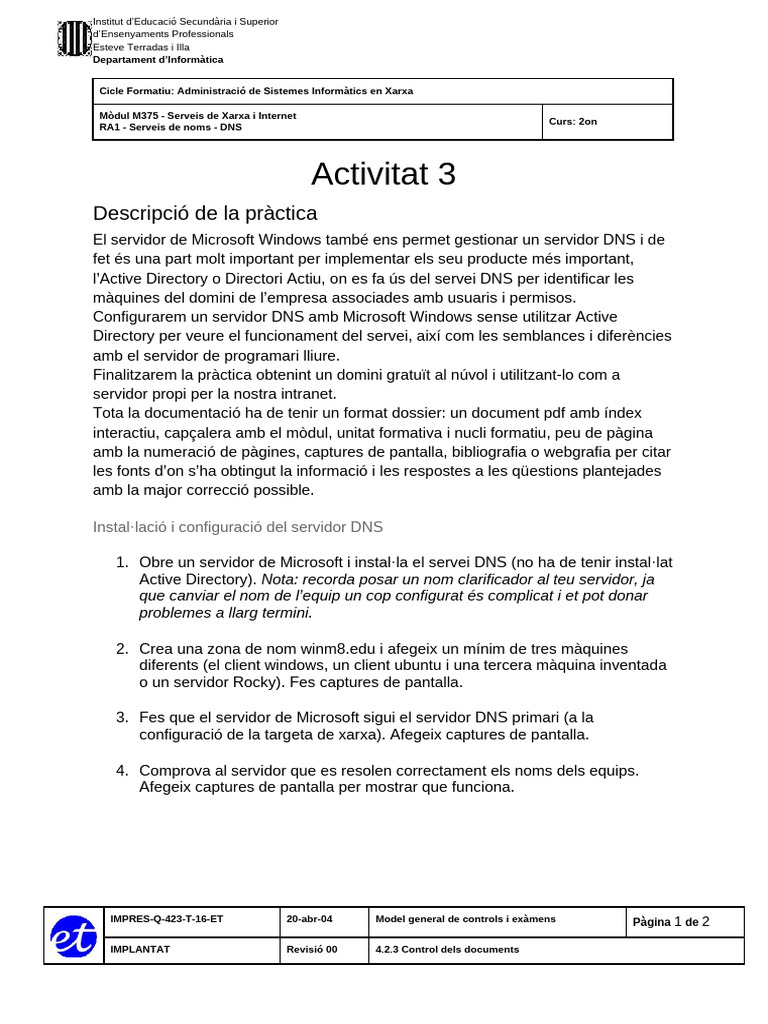 Sis2 A03 Ra1m375 | PDF