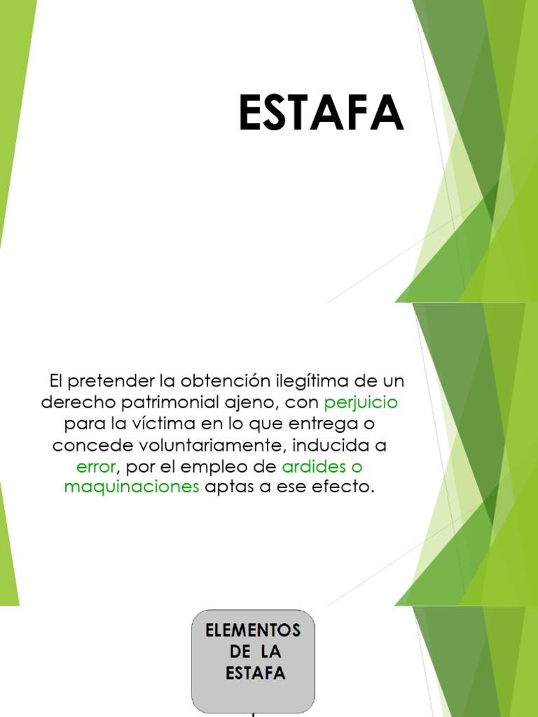 Definición y Elementos de la Estafa | PDF