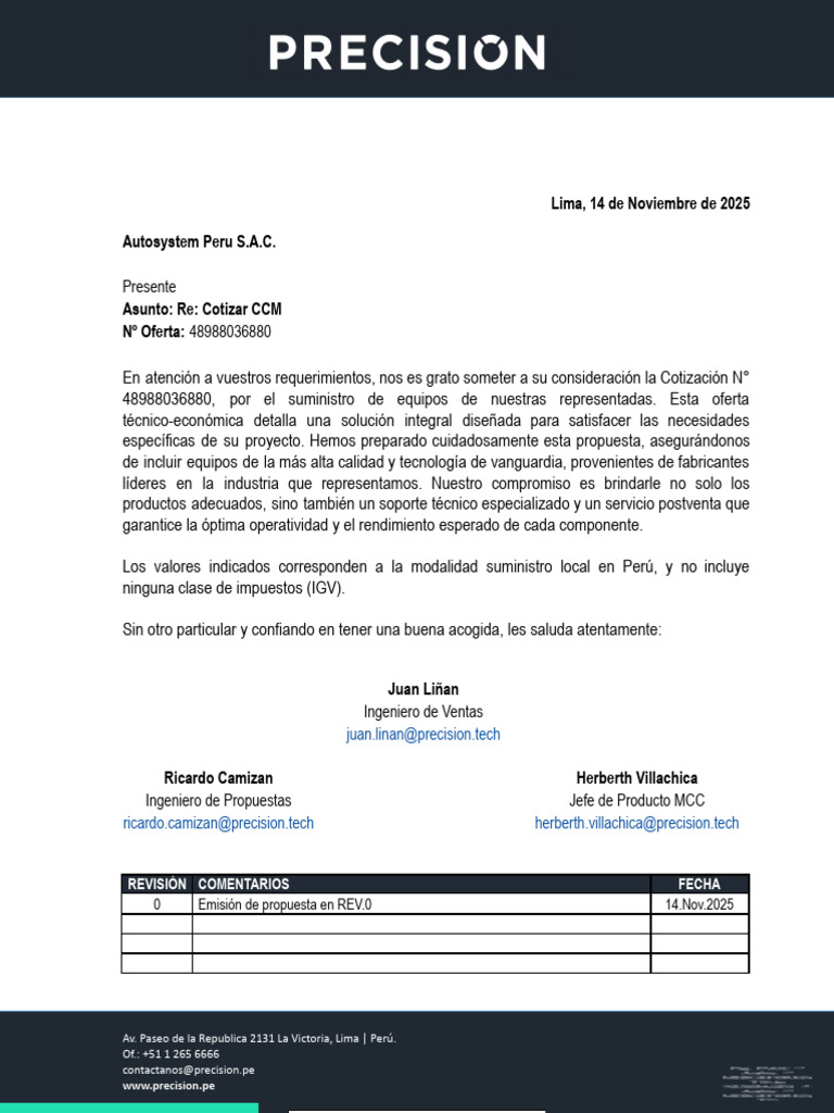 r00 Oferta Técnico Económica Cl 2100 Id Autosystem Marsa.docx (5) | PDF ...