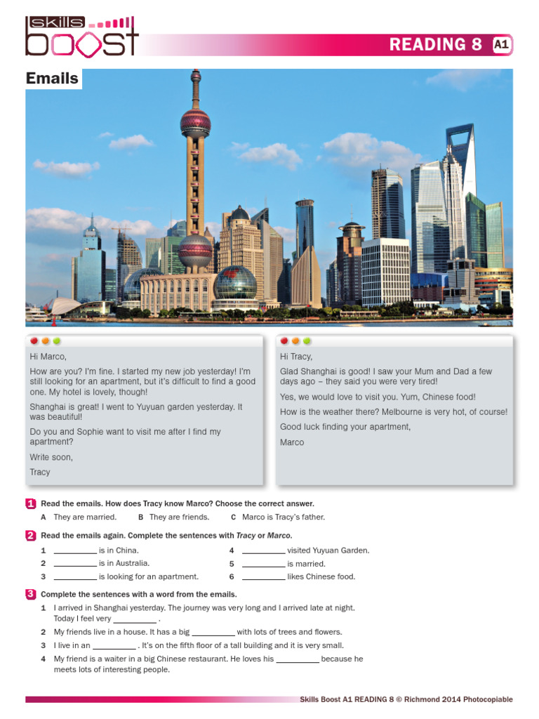 Big Picture A1 Reading 8 | PDF