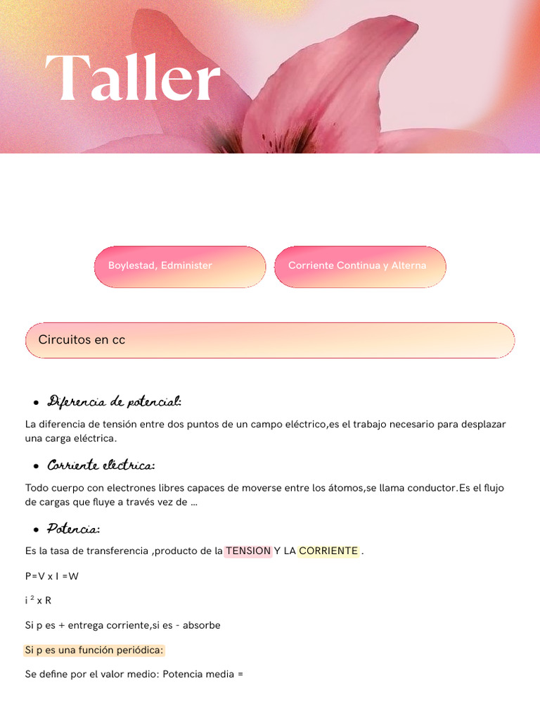 Resumee PDF | PDF | voltaje | Corriente eléctrica