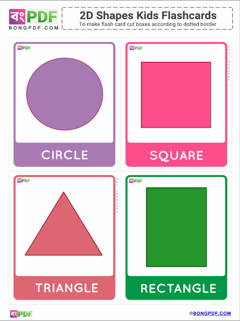 2D Shapes Pictures Flashcards | PDF