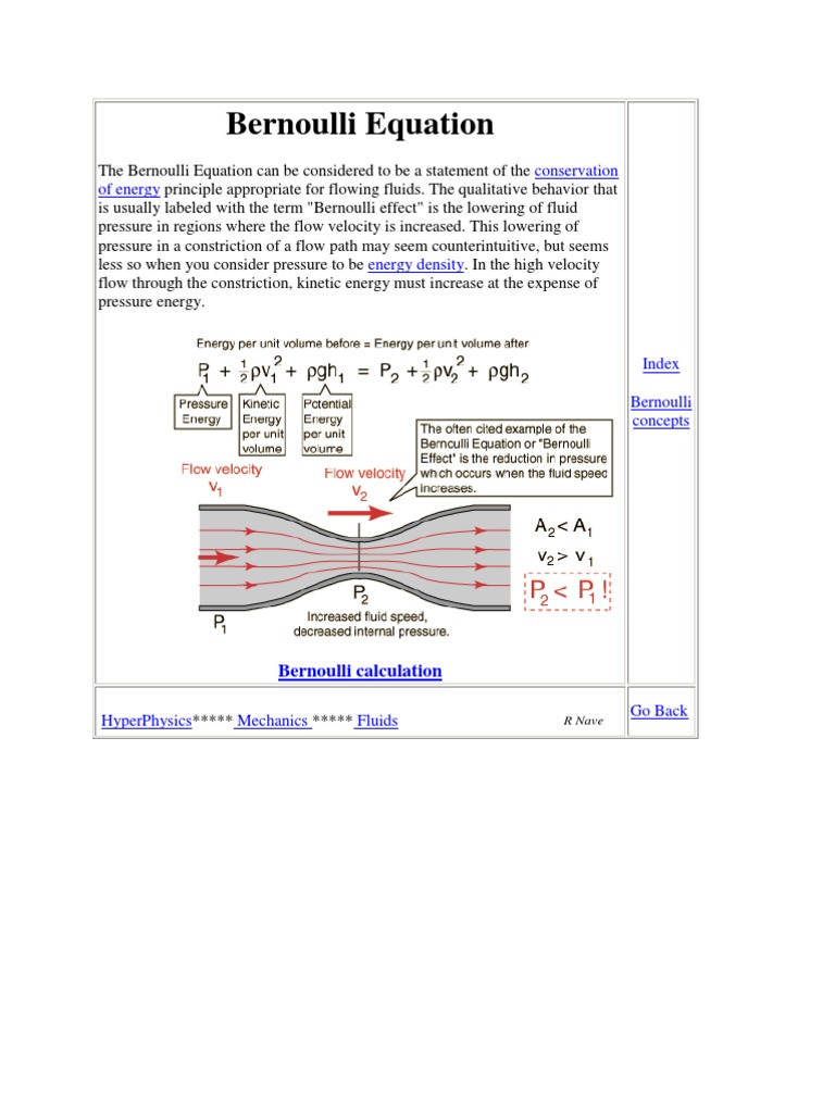 Bernoulli Equation: Conservation of Energy | PDF | Lift (Force) | Wing