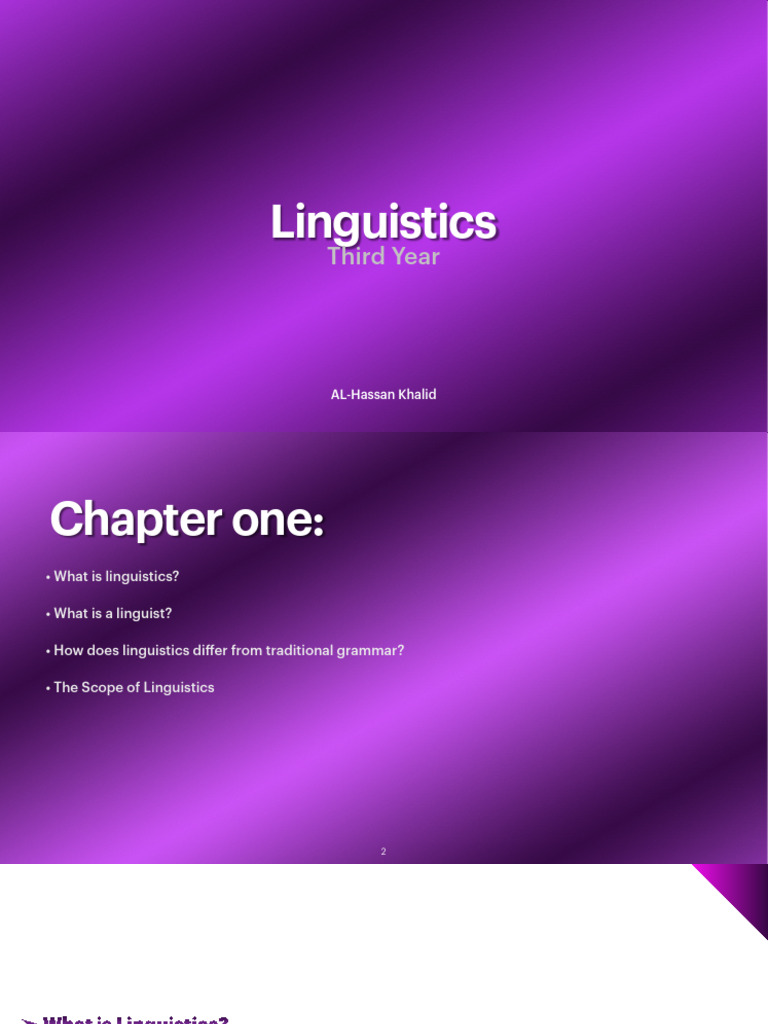 Linguistics - Chapter One | PDF