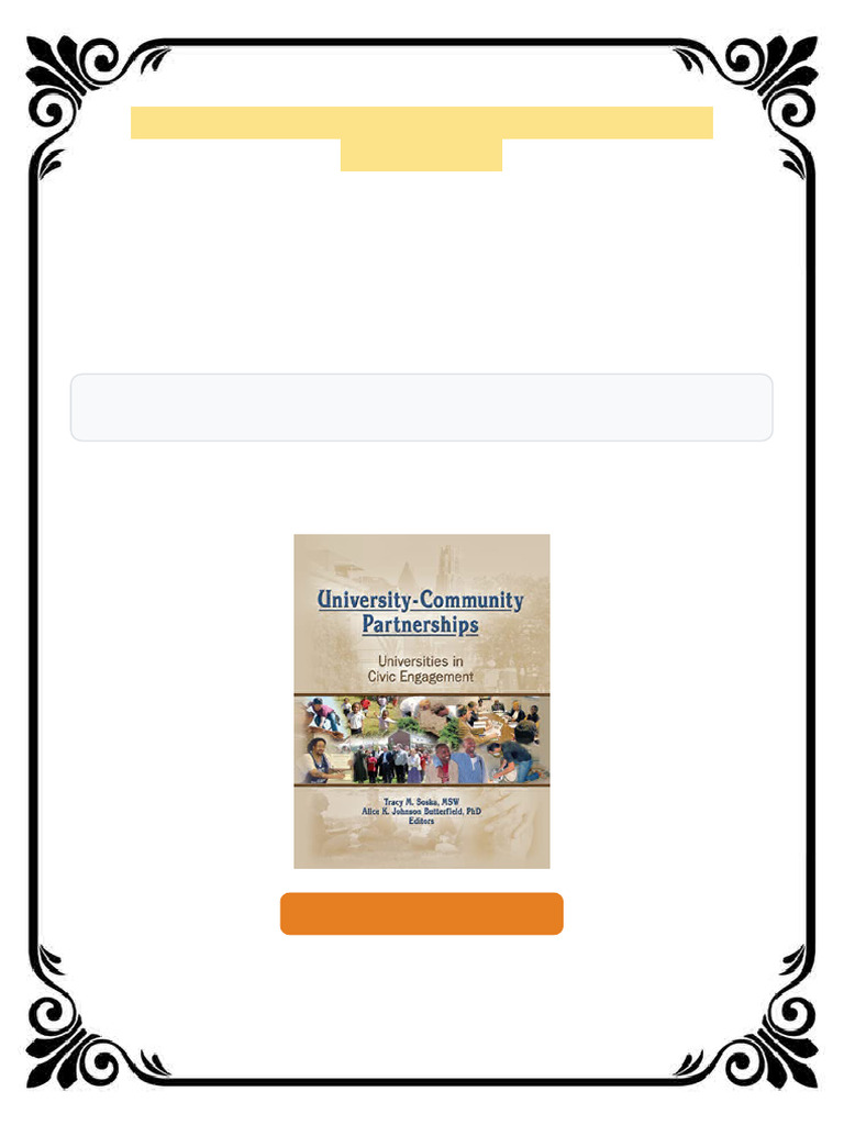 University community Partnerships 1st Edition Tracy Soska Available in ...