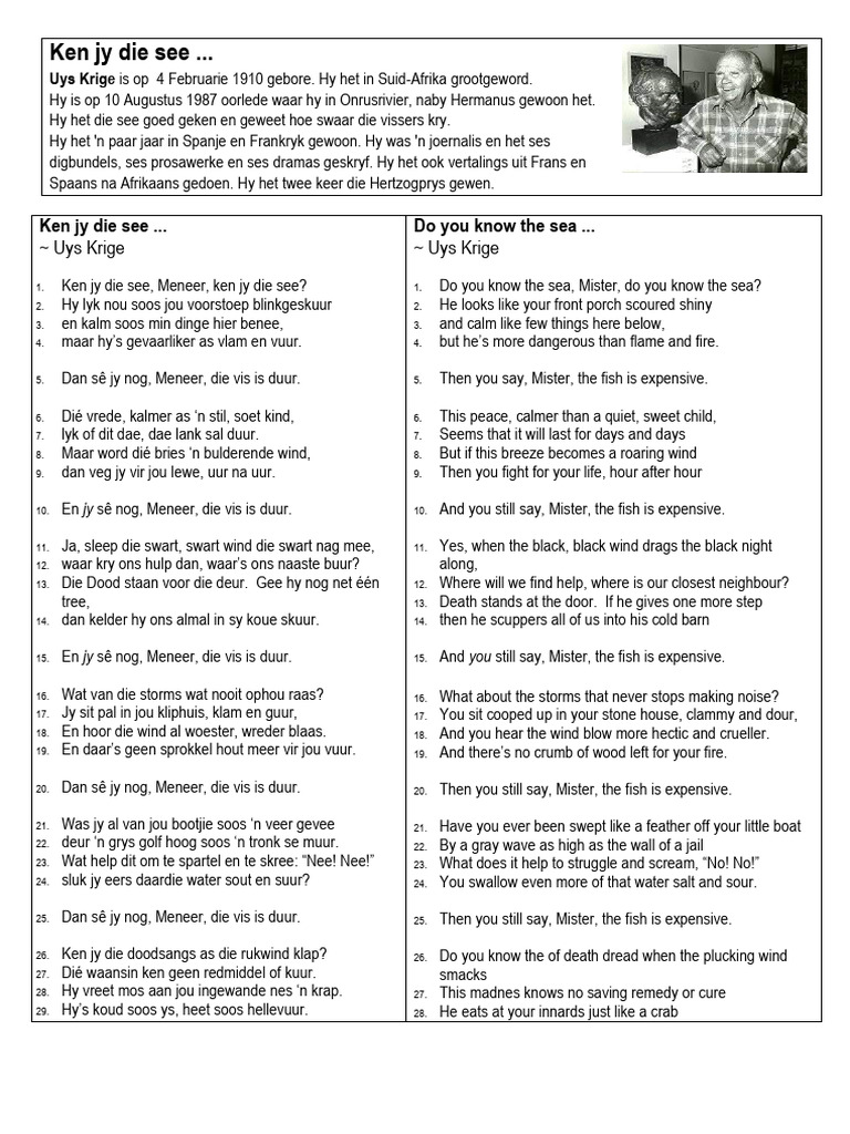 Ken Jy Die See | PDF