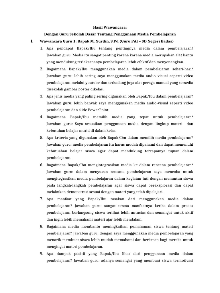 Hasil Wawancara | PDF