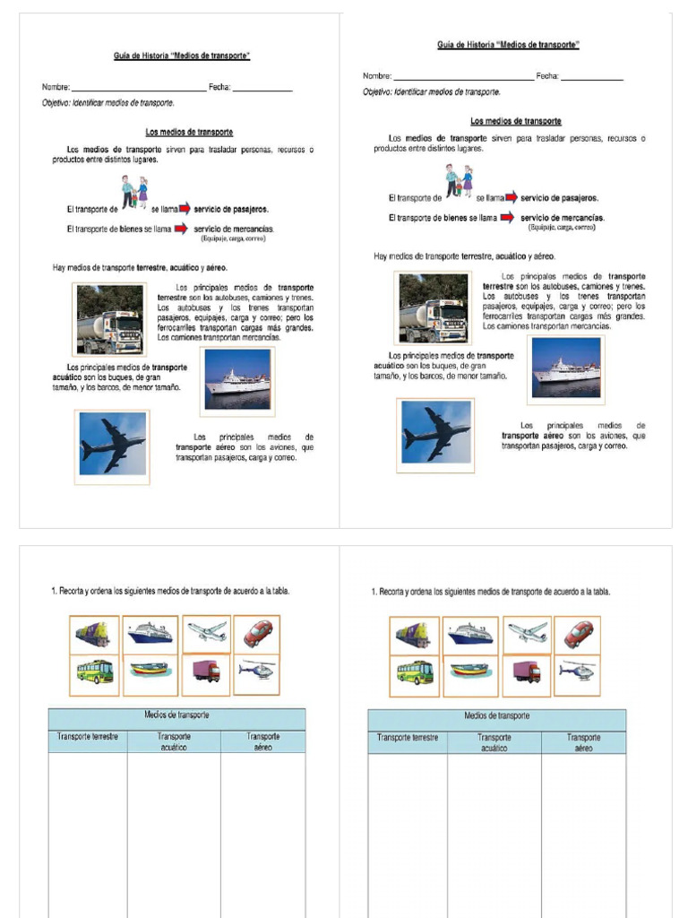 Guía Medios de Transportes | PDF