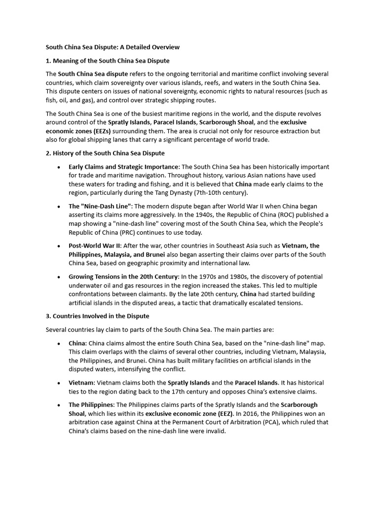 South China Sea Dispute | PDF | South China Sea | International Relations