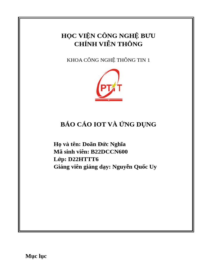 Báo Cáo IOT bài 3 | PDF