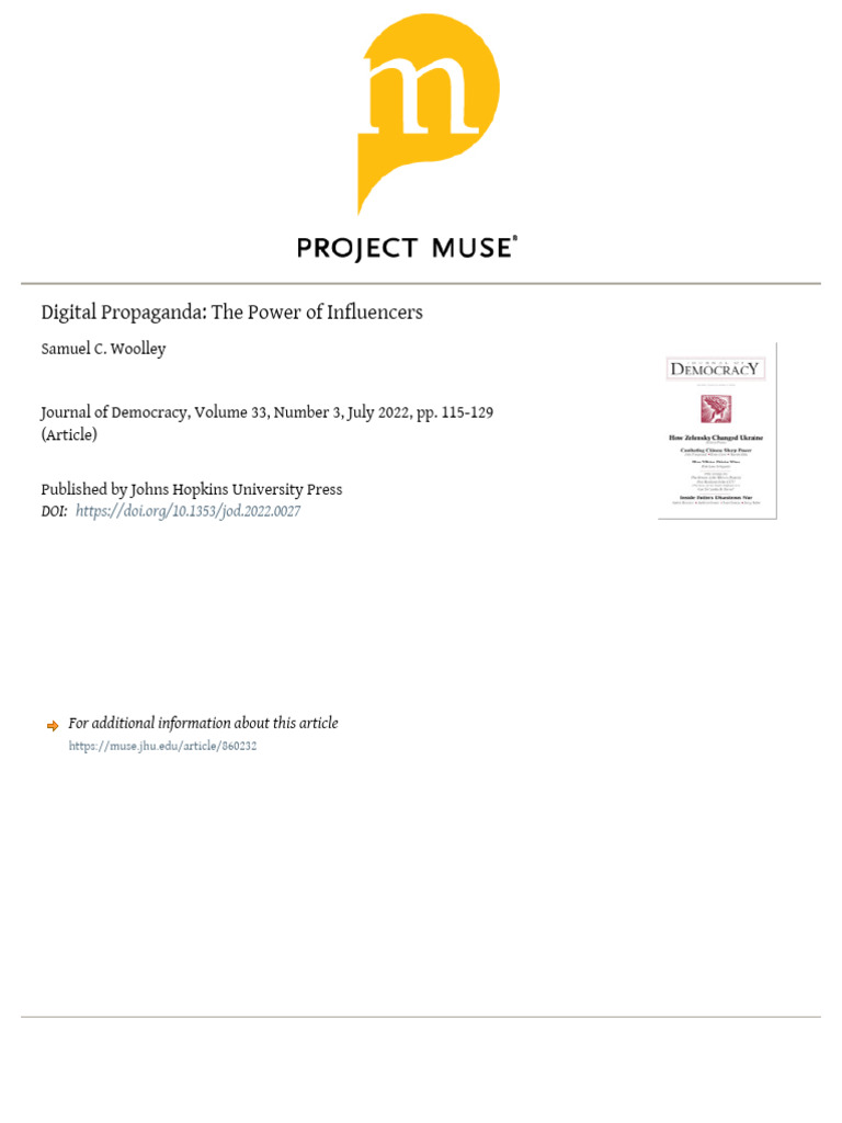 Project Muse 860232 | PDF | Social Media | Popular Culture & Media Studies