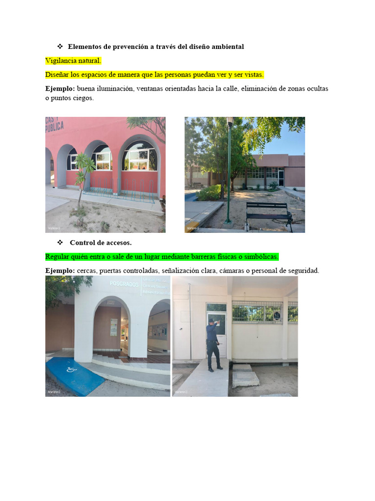 Elementos de Prevención a Través Del Diseño Ambiental (1) | PDF