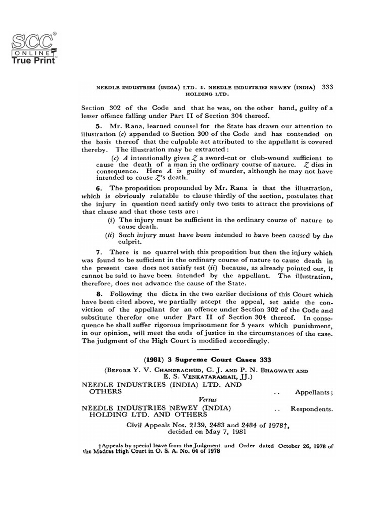 Supreme Court Judgment on Needle Industries | PDF | Appeal | Public Law