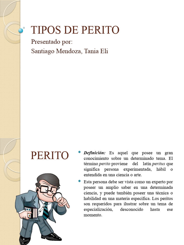 Tipos de Peritos y su Clasificación | PDF | Testigo experto | Ciencia ...