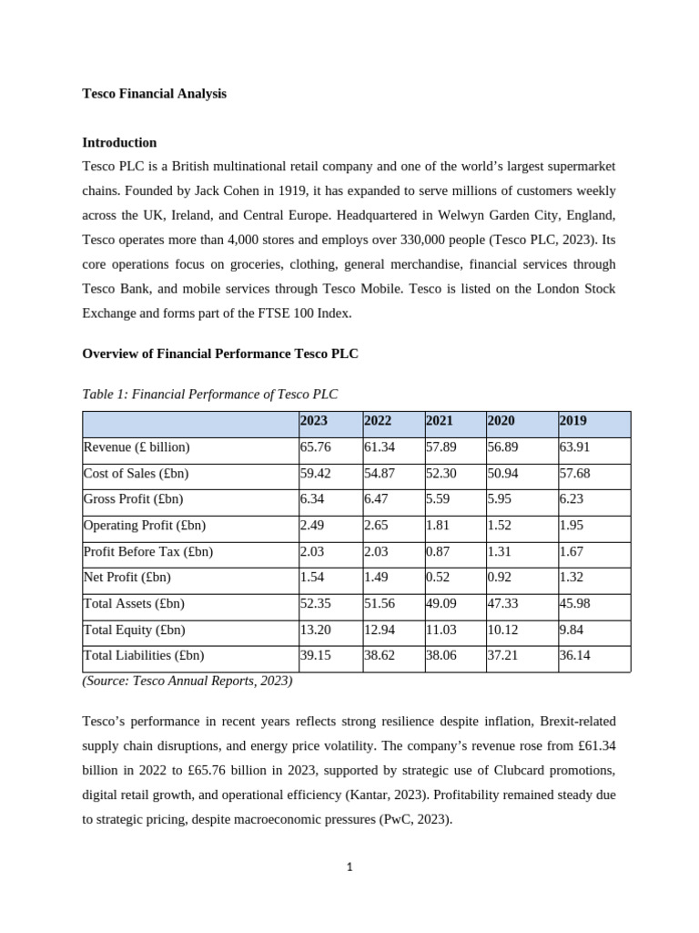 Tesco PLC Financial Performance Review | PDF | Tesco | Dividend
