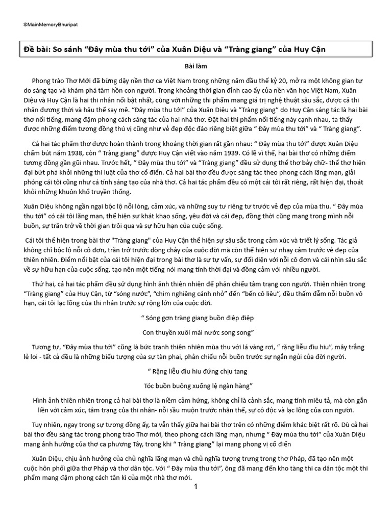 822713115 So Sa Nh Đa y Mu a Thu to i Cu a Xua n Die u Va Tra Ng Giang Cu a Huy CA n | PDF