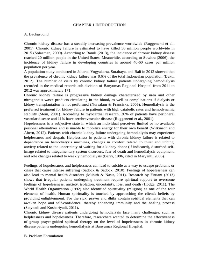 CHAPTER 1 Introduction Worldwide Ruggenenti Et Al 2001 Chronic Kidney ...