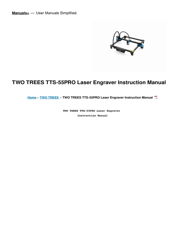 Tts 55pro Laser Engraver Manual | PDF | Usb | Usb Flash Drive