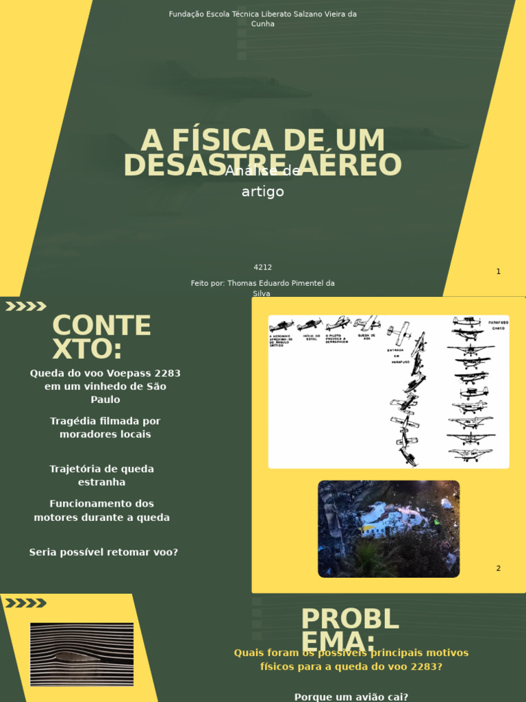 Física do Acidente do Voo Voepass 2283 | PDF | Voo | Avião