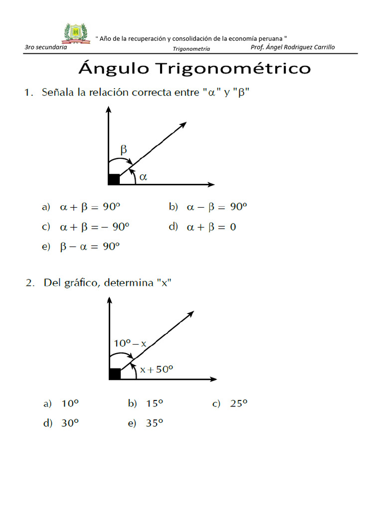 Ángulo Trigonométrico 3s | PDF