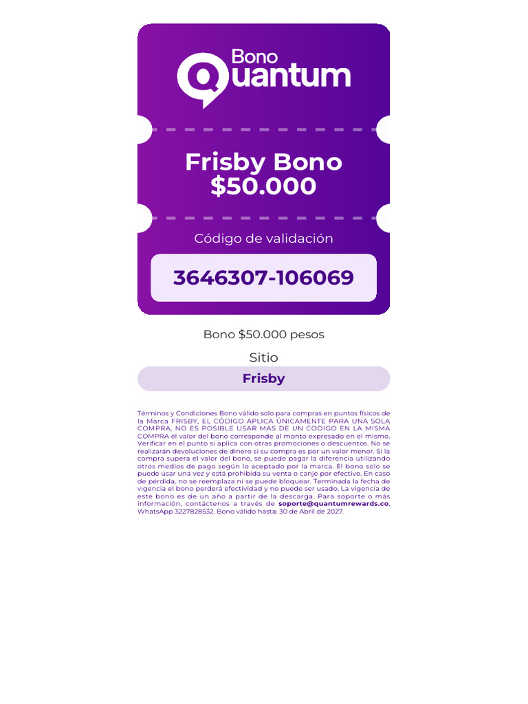Boleta Quantum-frisby Bono 50000 (1) | PDF