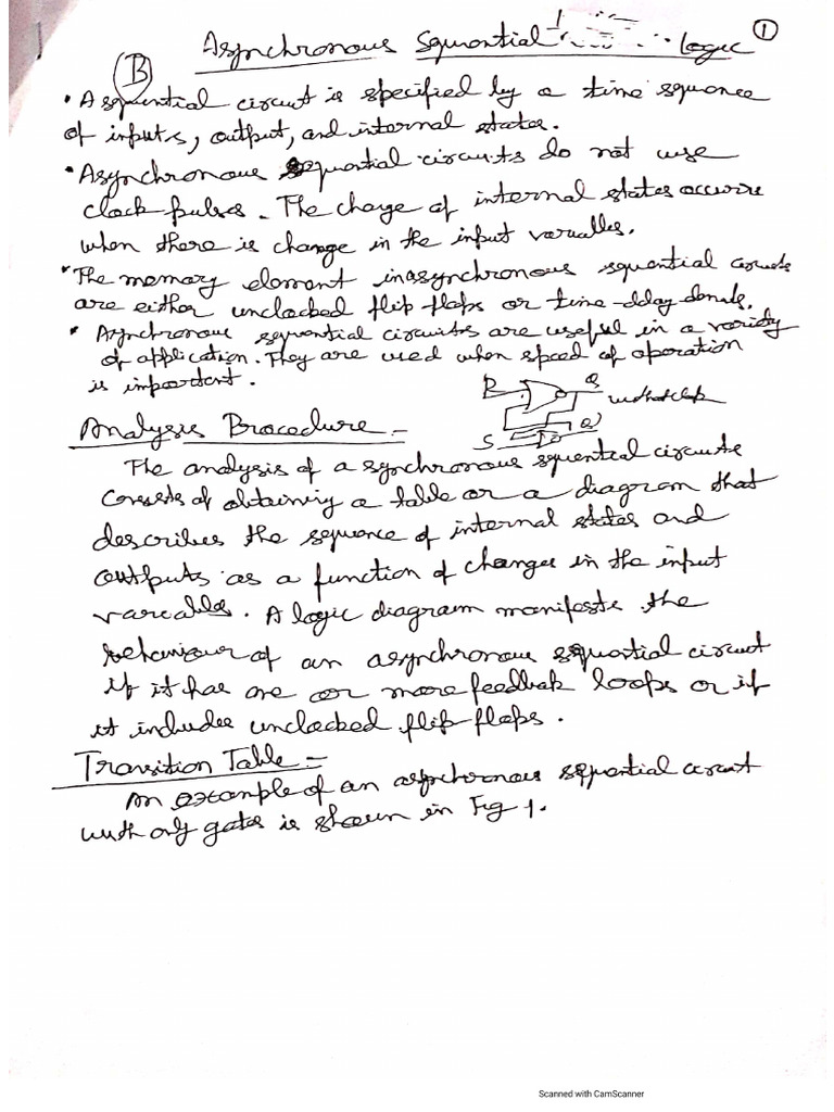 Analysis of Asynchronous Sequential Logic | PDF