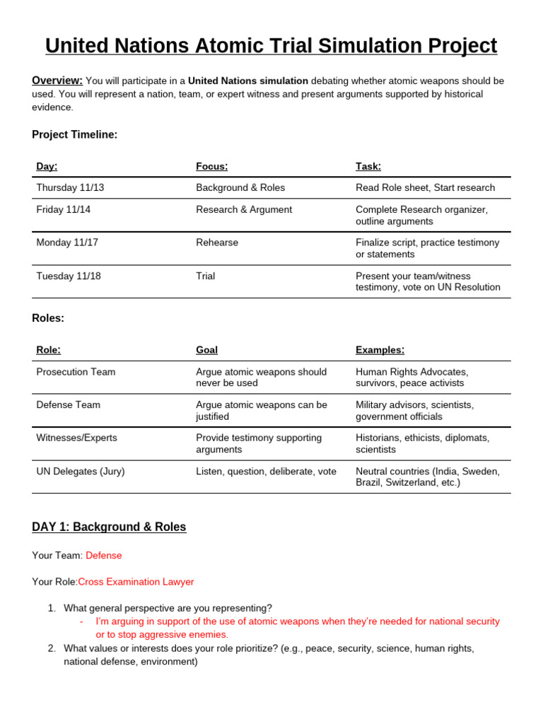 Ansu Vennam - United Nations Atomic Trial Simulation Project | PDF ...