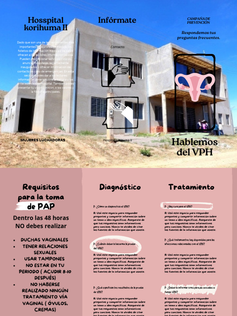 Folleto Informativo Educativo Sobre El VPH Con Ilustraciones de Estilo ...