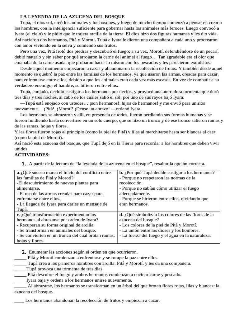 2 - La Leyenda de La Azucena Del Bosque | PDF