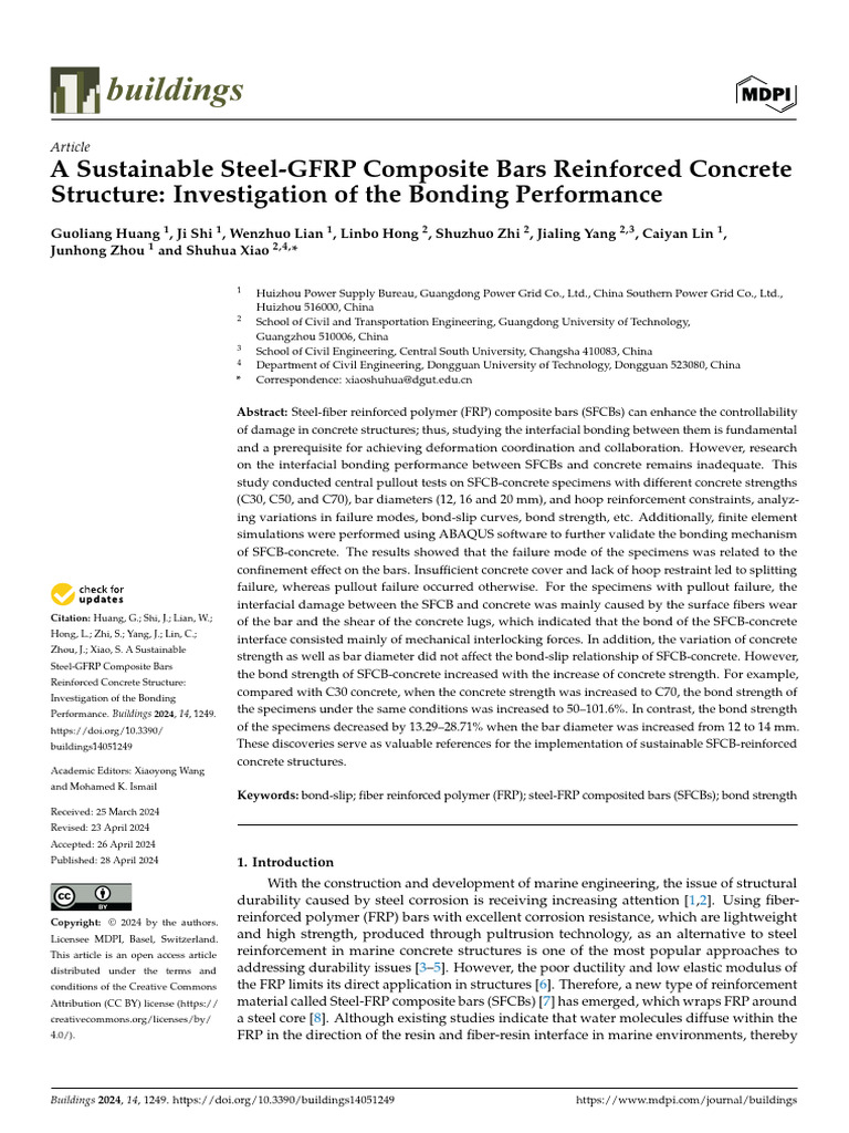 Sustainable Steel - GFRP Composite Bars | PDF | Young's Modulus ...