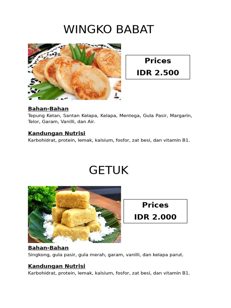 Harga Makanan | PDF