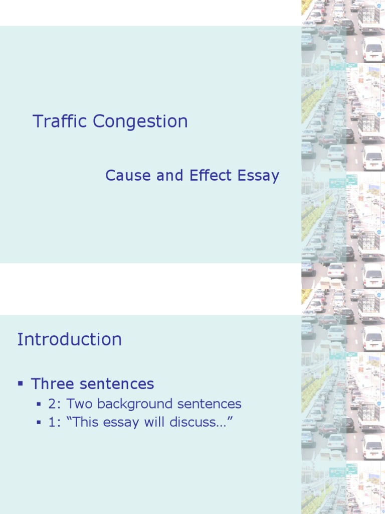 Traffic Congestion: Cause and Effect Essay | PDF | Traffic Congestion ...
