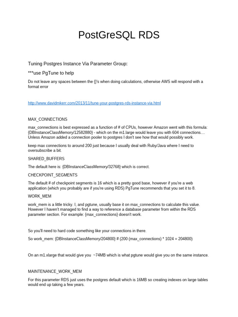 Postgresql Rds | PDF | Postgre Sql | Computing