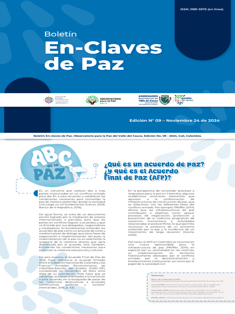 Boletín En-Claves de Paz N° 09-2024 | PDF | Colombia | Paz