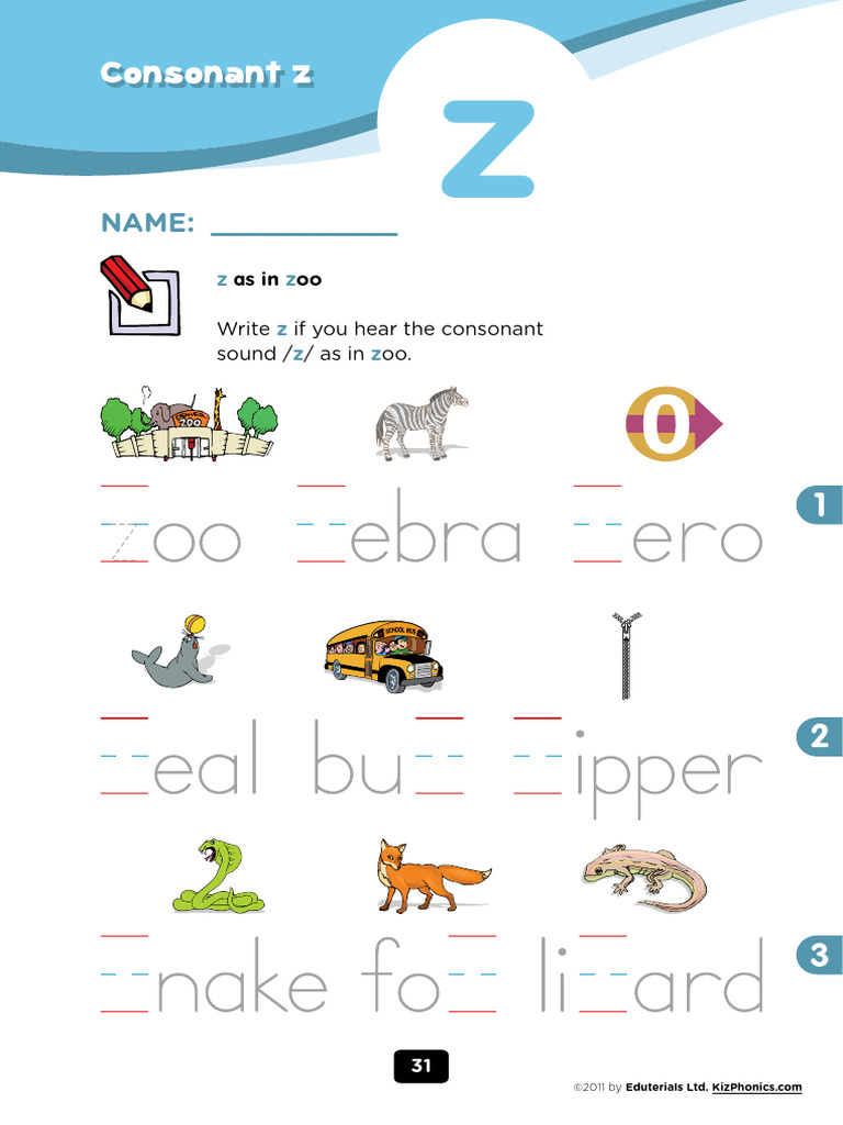 Consonant Z: Name | PDF