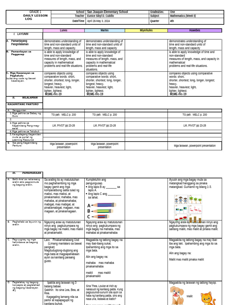 Q4_DLL_MATH1_WEEK 5 | PDF