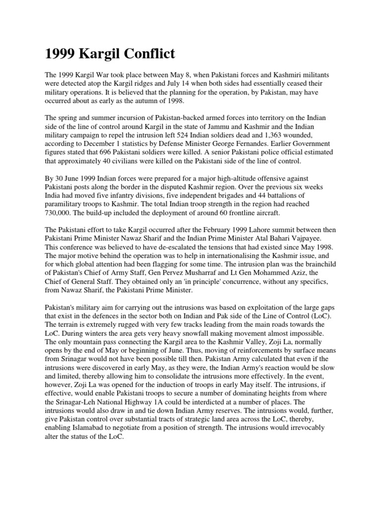 1999 Kargil Conflict | PDF